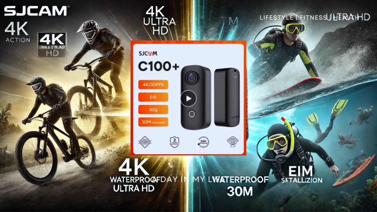 SJCAM C100 Plus Action Camera 4K 30M Waterproof 2.4G WiFi Action Sport ...