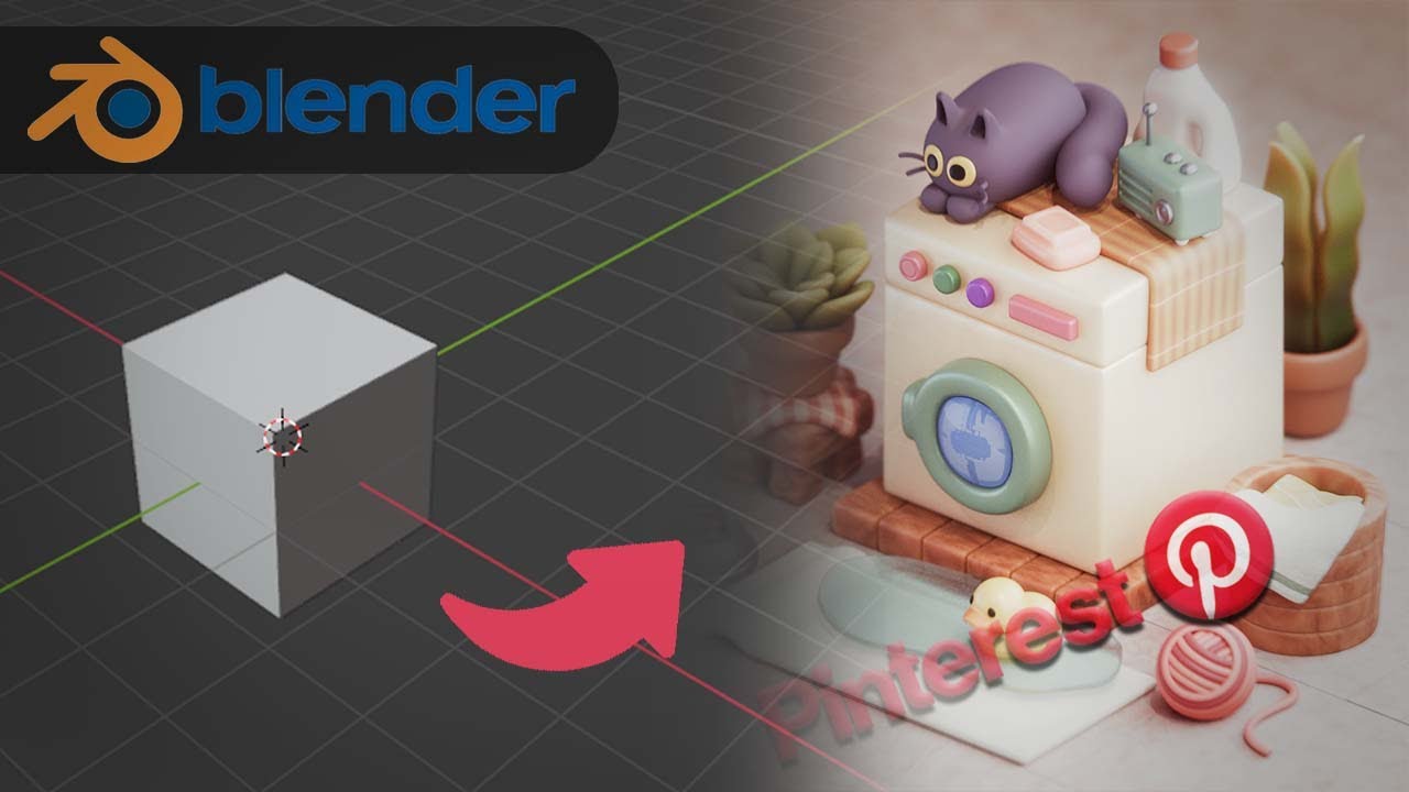 Recreate this 3D Loundry Room scene from Pinterest | BLENDER Timelapse ...