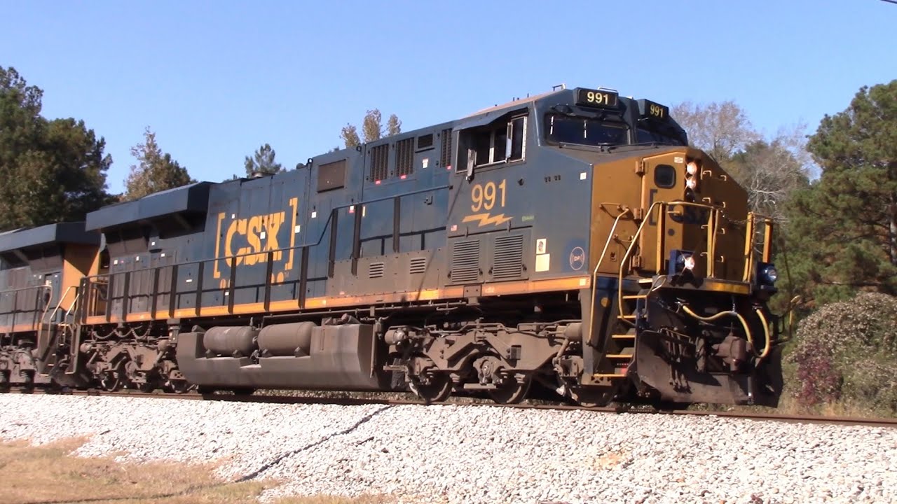 Loud K5H on CSX 991 leading coal drag C015-21 near Stovall, GA 10/23/22 - YouTube