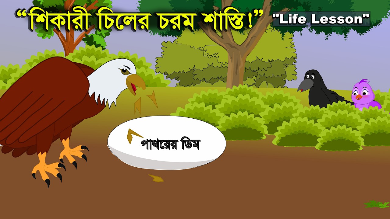 বৃষ্টিতে শিকারী পাখি | Kak O Chorui Cartoon | Bird Eggs | Bangla Story ...