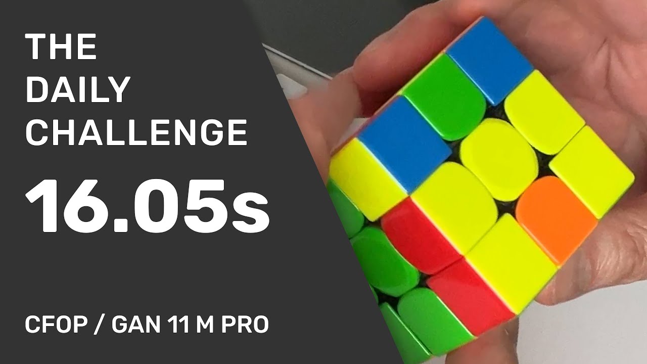 Solved a Rubik's cube in 16.05s - Sub 20 - CFOP F2L OLL PLL - - YouTube