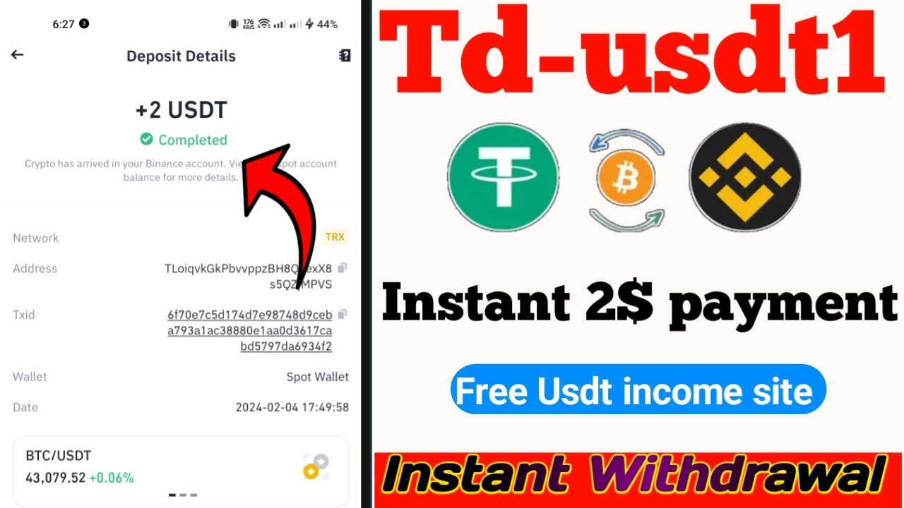 Td usdt1 New Usdt Invest site 2024 || Best Usdt income site Instant 2 ...