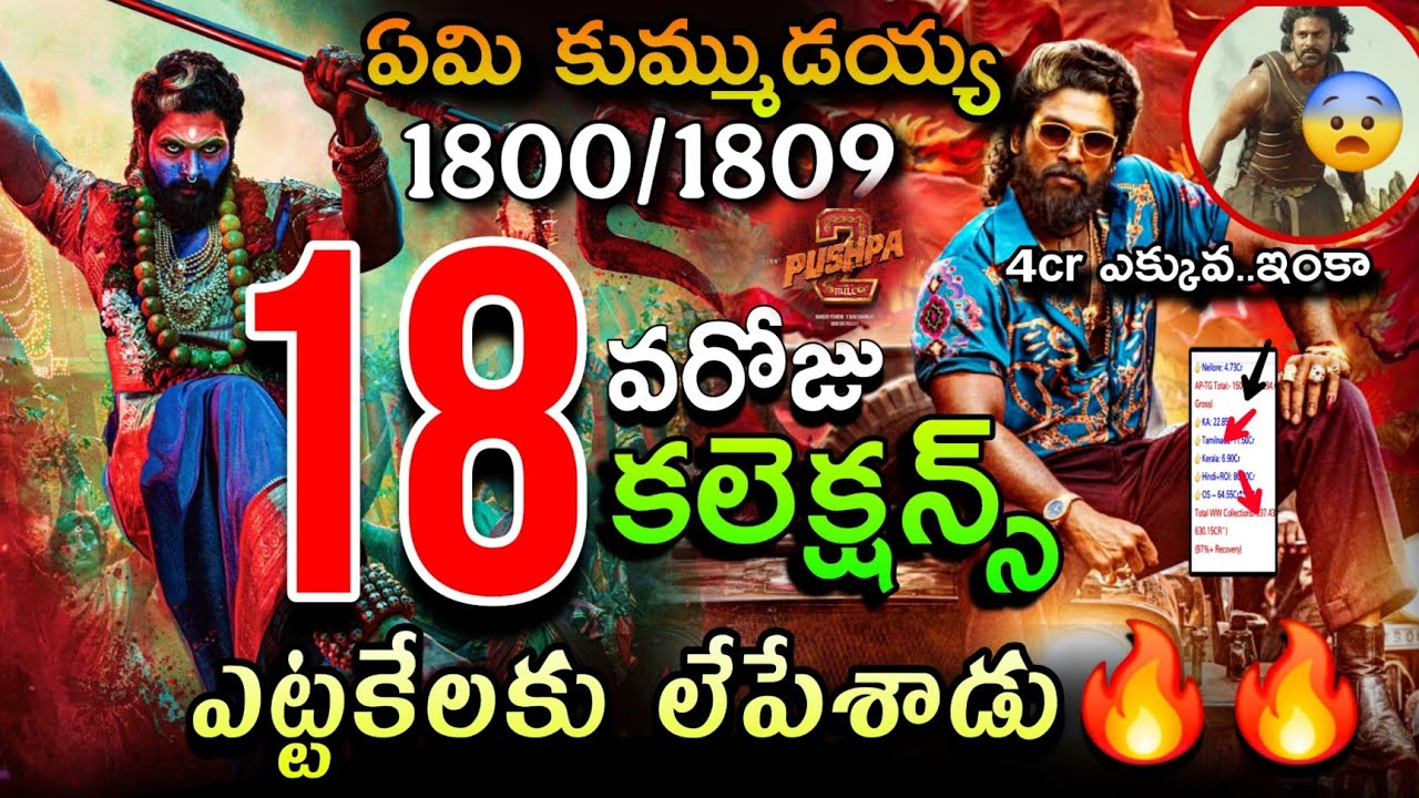 Allu Arjun Pushpa 2 18th Day Boxoffice Collection | Pushpa 2 Total ...