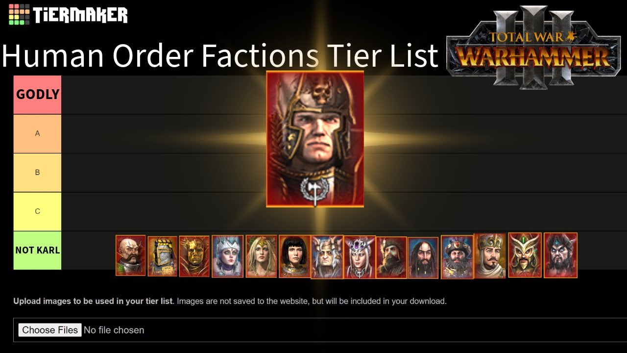 TIER LIST: Order Humans Tier List for Totalwar: Warhammer 3 - YouTube