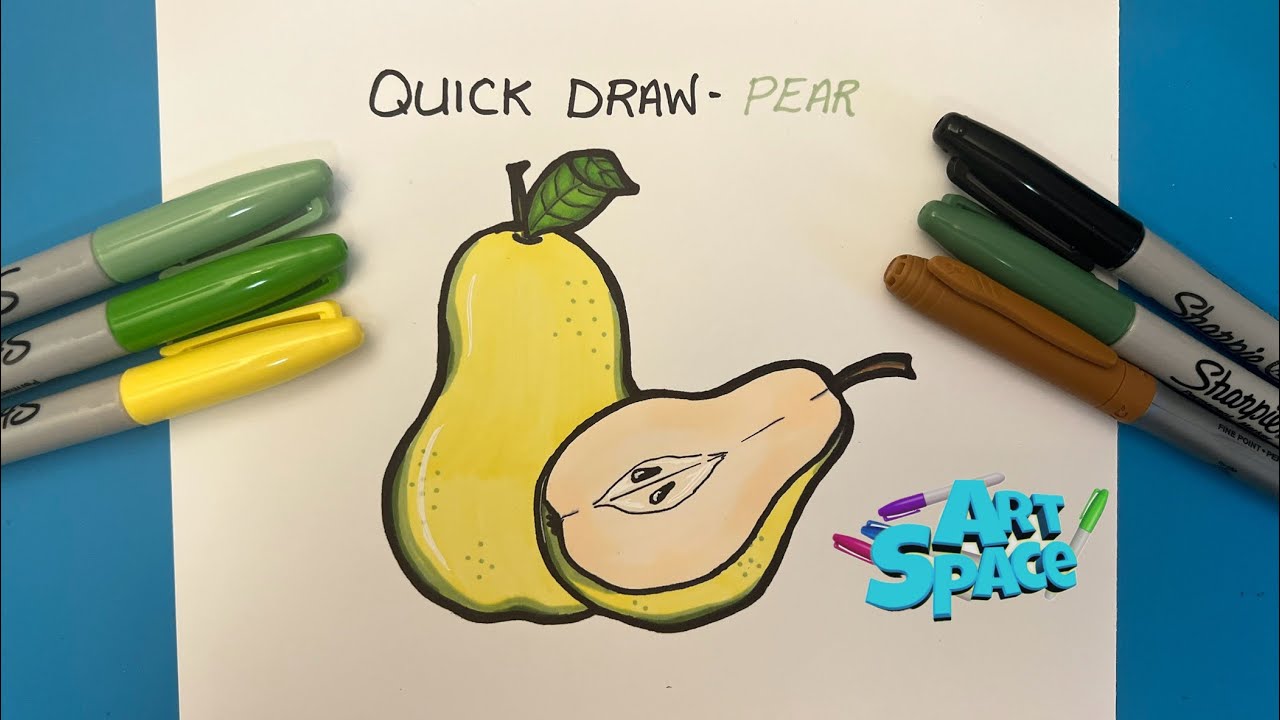 Quick Draws for Kids - How to Draw a PEAR (Easy) - YouTube