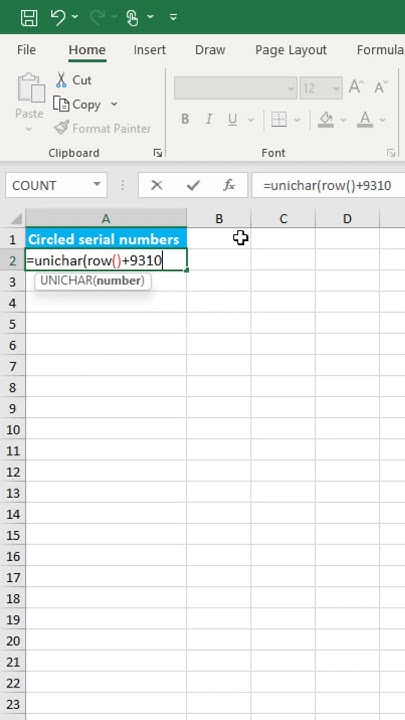 Create circled serial numbers in excel - YouTube