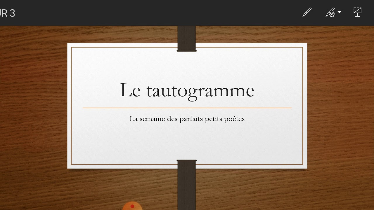 Semaine des parfaits petits poètes : le tautogramme - YouTube