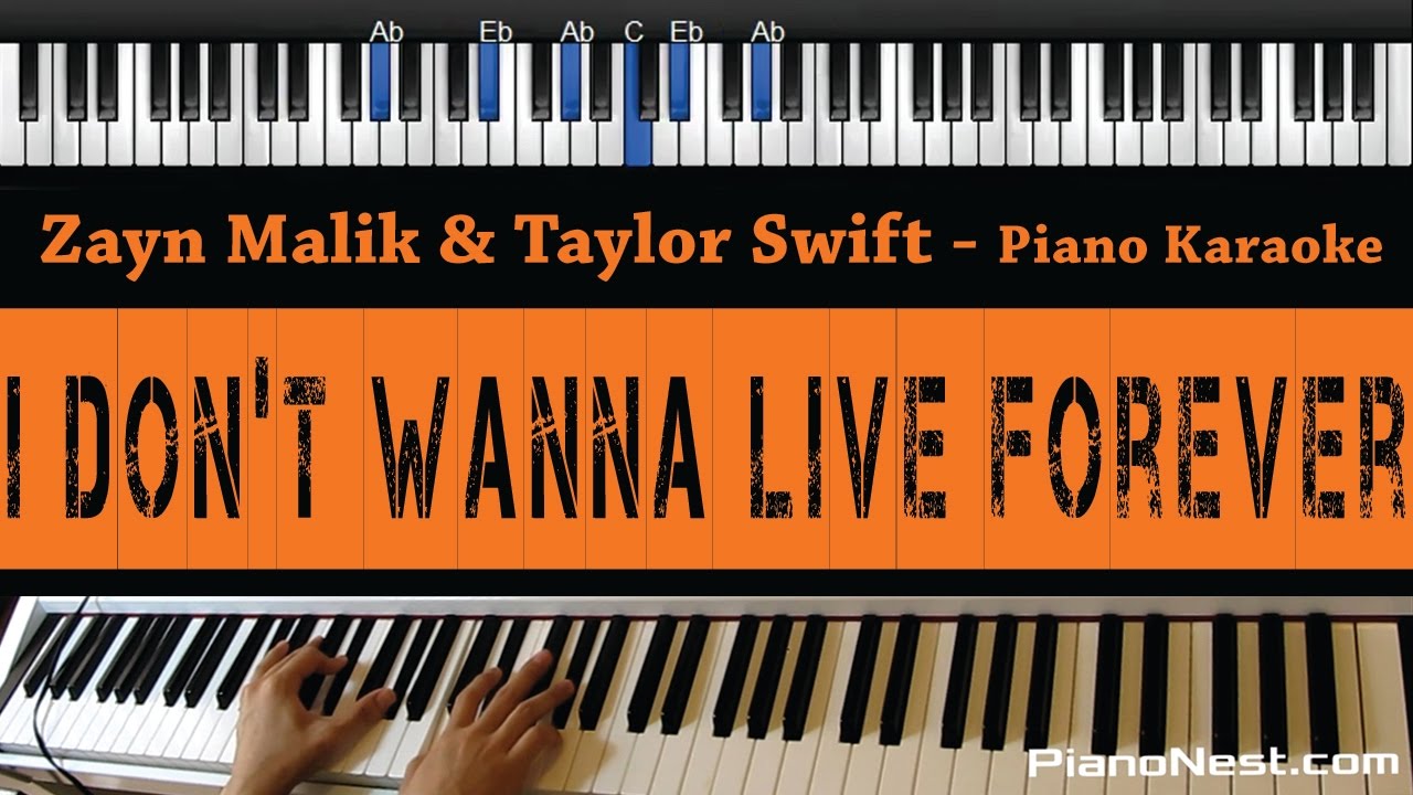 Zayn Malik & Taylor Swift - I Don't Wanna Live Forever - Piano Karaoke ...