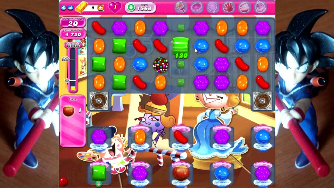 Goku juega Candy Crush Saga nivel 1568. BAJA INGREDIENTES ...