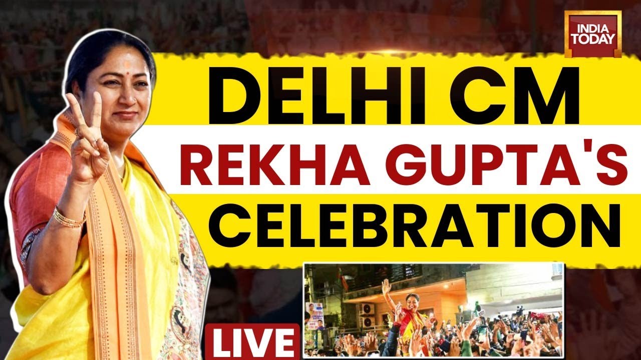 LIVE: Delhi CM Rekha Gupta's Celebration | Delhi CM Celebrates At Her ...
