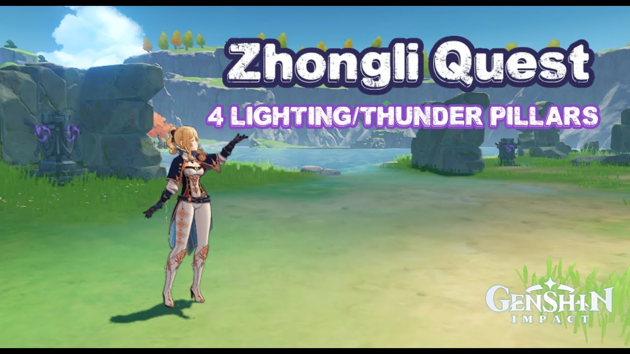 Genshin Impact - Zhongli Quest 4 Lighting/Thunder Pillars puzzle. - YouTube