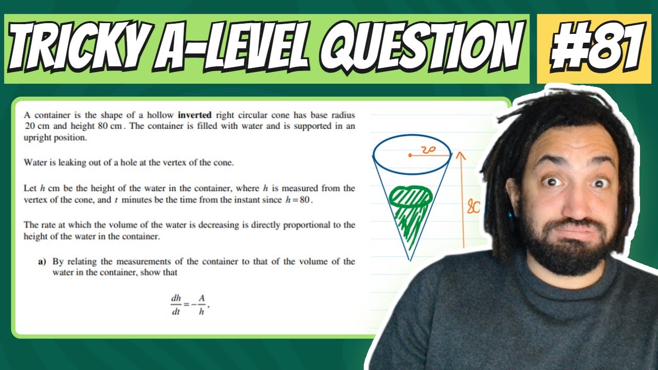 Next level hard cone differential equation | Tricky A-Level Maths ...