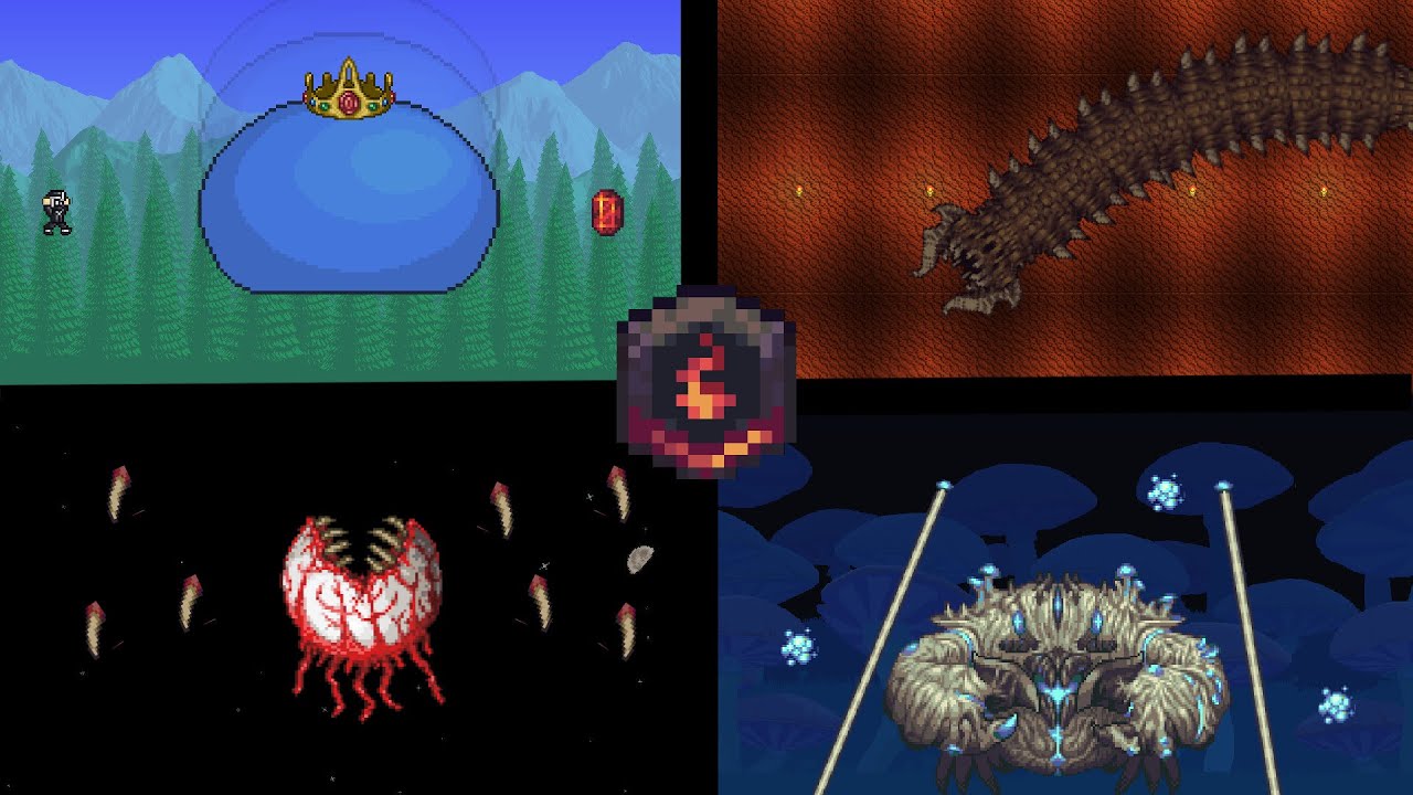 Terraria Infernum Mod || King Slime, Desert Scourge, Eye of Cthulhu ...