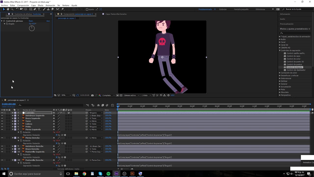 After Effects 001 Rigging y animación de personaje vectorial. - YouTube