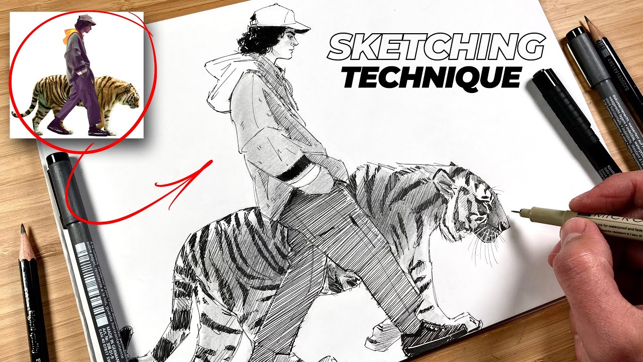 How to sketch - simple CONSTRUCTION technique - YouTube