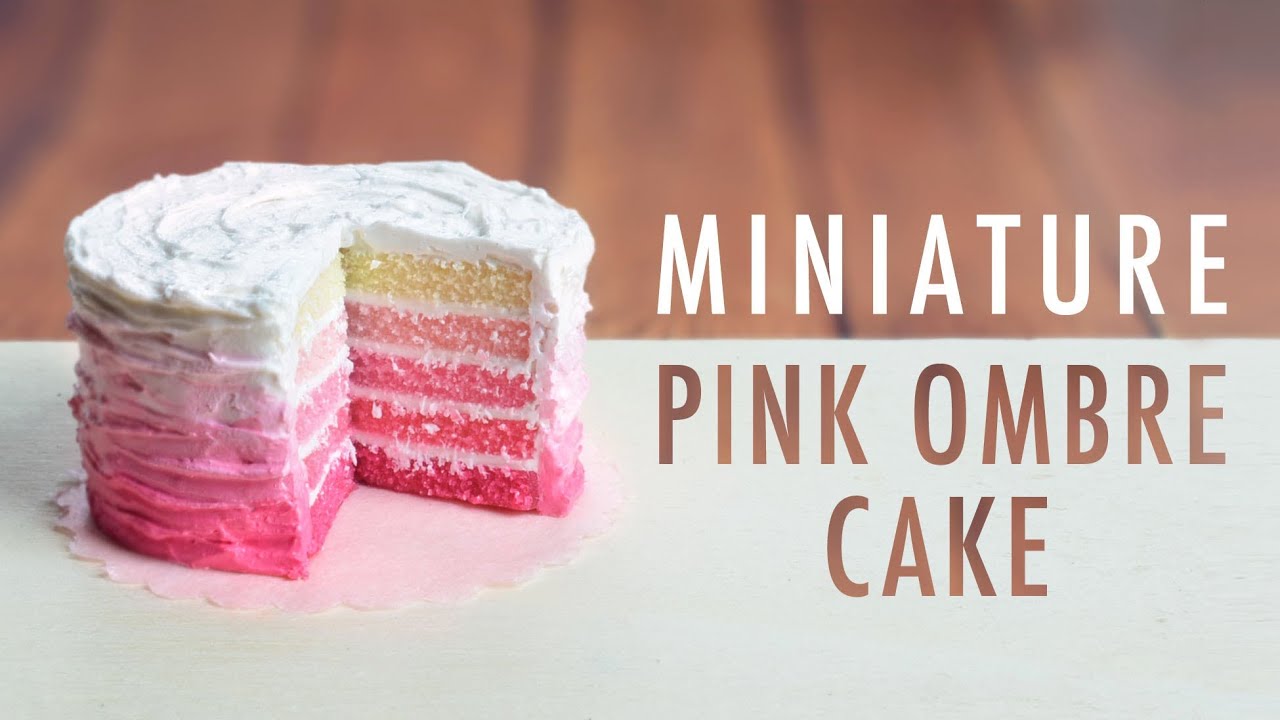 PINK OMBRE CAKE • miniature • polymer clay tutorial - YouTube