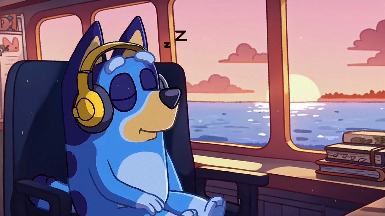 Bluey’s Relaxing Sunset 🌇 Lofi Music for Peaceful Sleep | lofi beats to ...