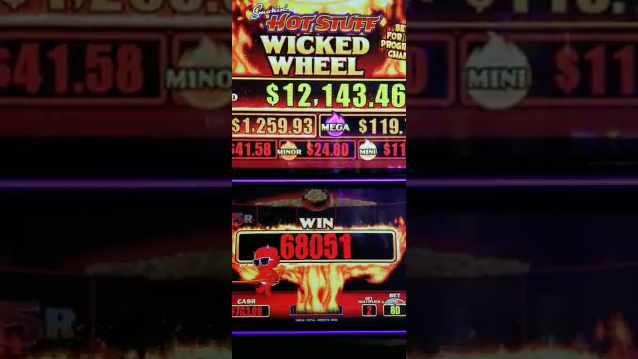 Smokin' Hot Stuff Wicked Wheel Slot Machine. 0.80 cent bet landing ...