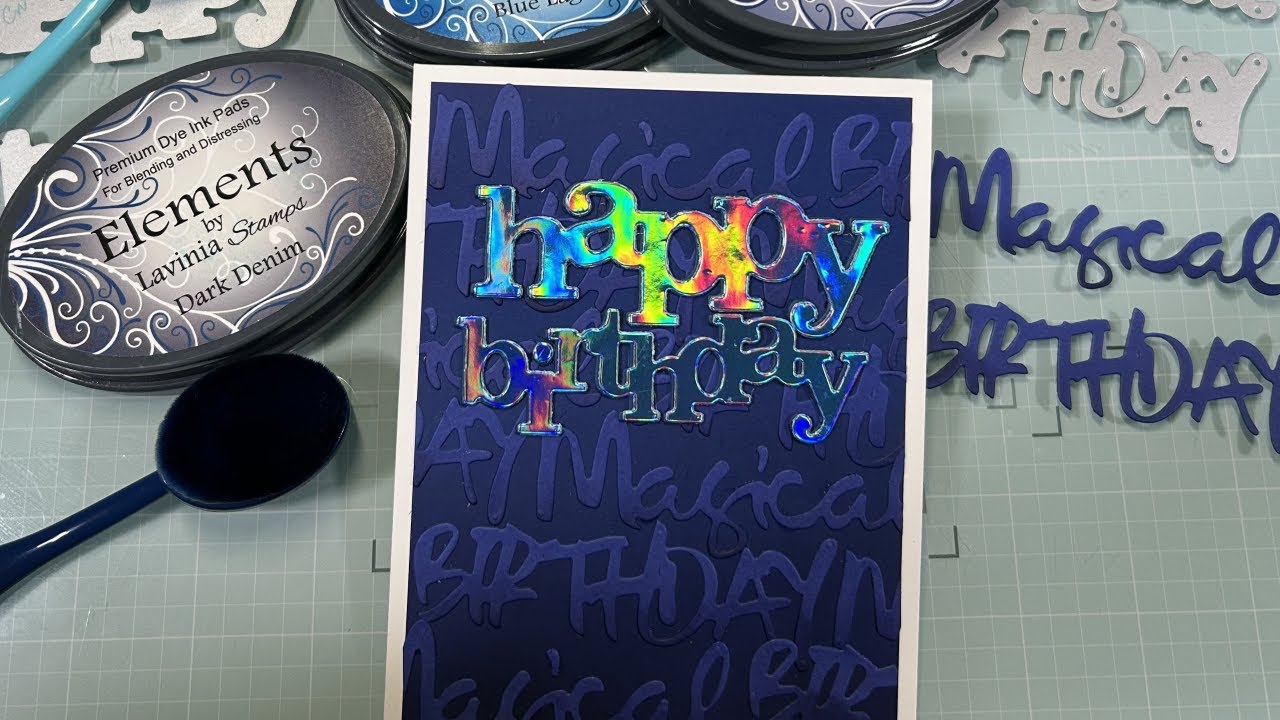 Creating a background using die cut sentiments - YouTube
