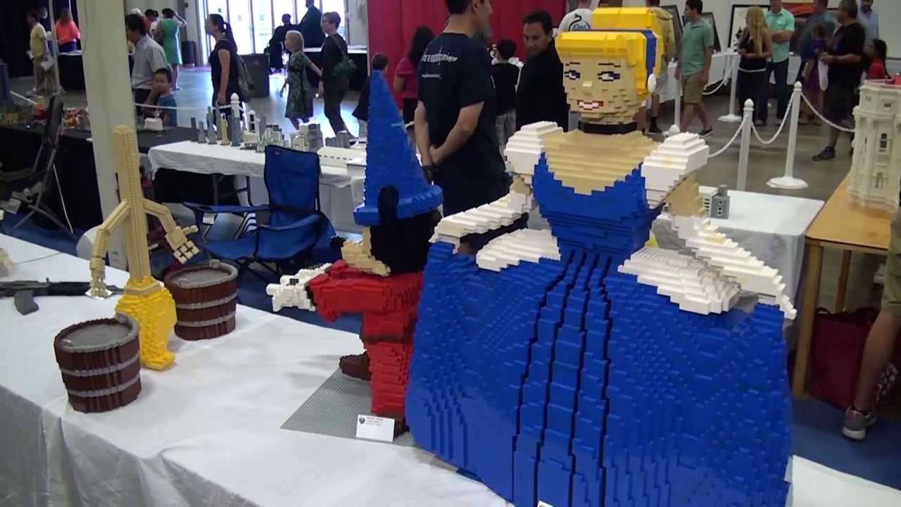 Giant LEGO Disney Fantasia Mickey, Cinderella, magic broom – BrickFair ...