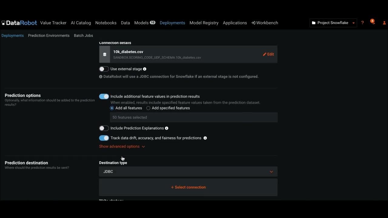 Batch Scoring Jobs for Snowflake | Batch Prediction Set-up and Scheduling in DataRobot - YouTube