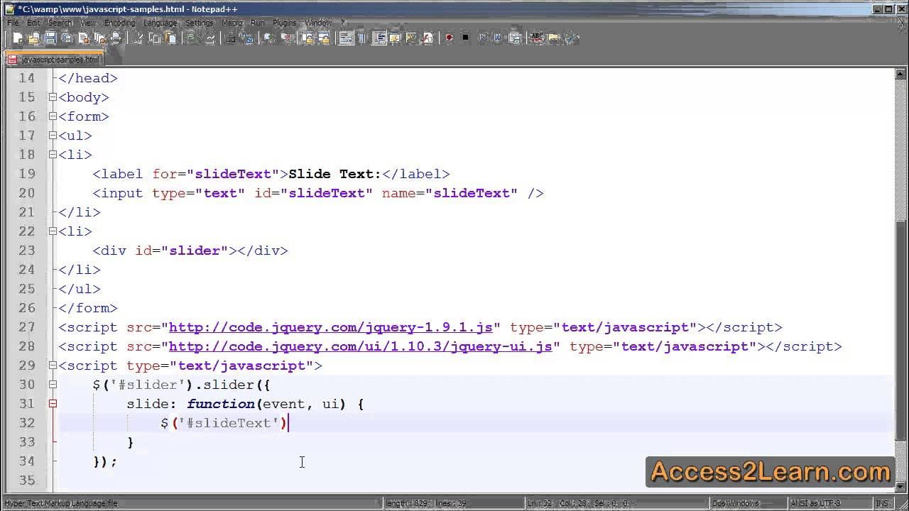 Creating an HTML Slider with jQueryUI - Tutorial - YouTube