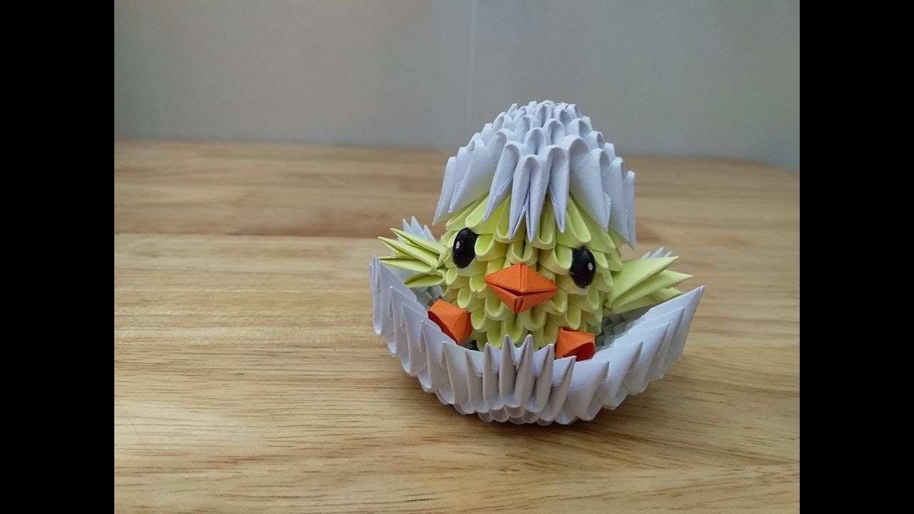 3D Origami Chicken in Egg - YouTube