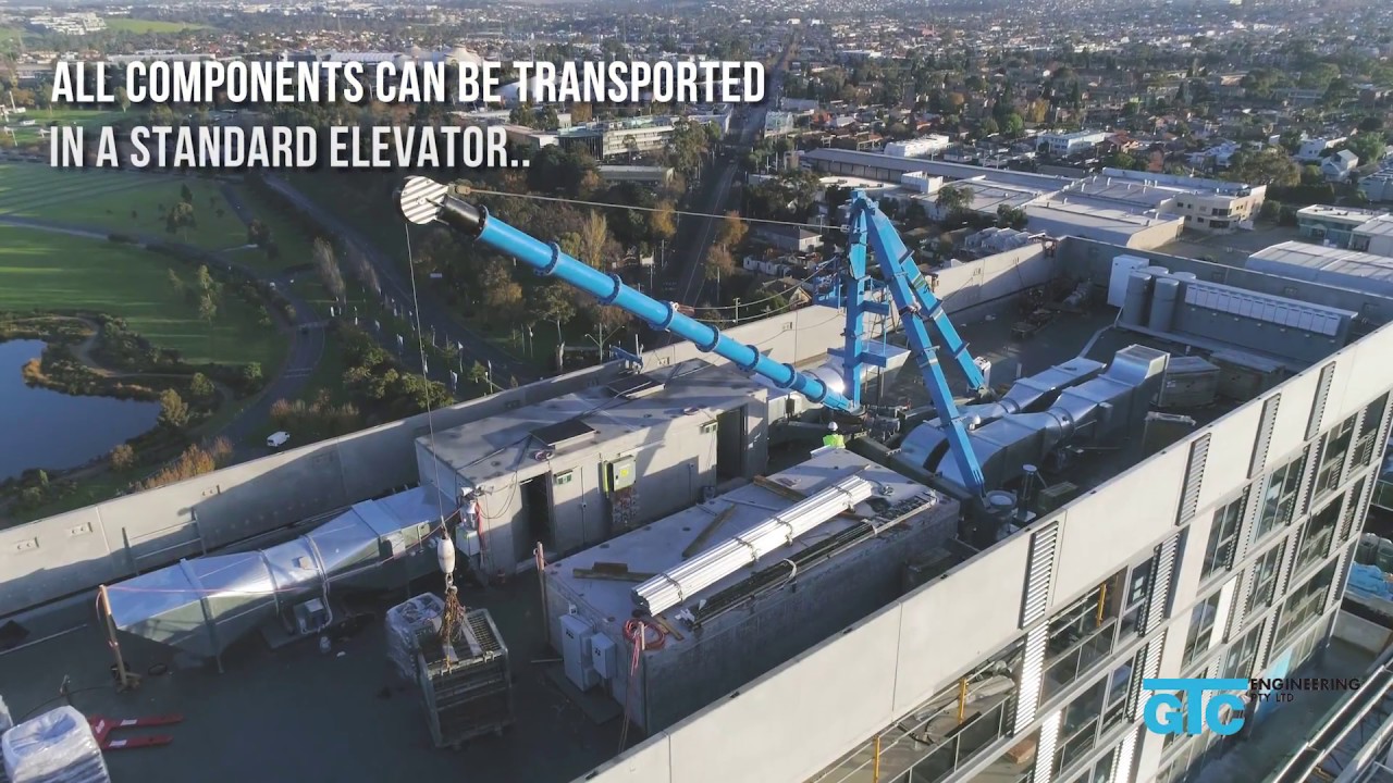 RTC-02 Stiff Leg Derrick Modular Crane - YouTube