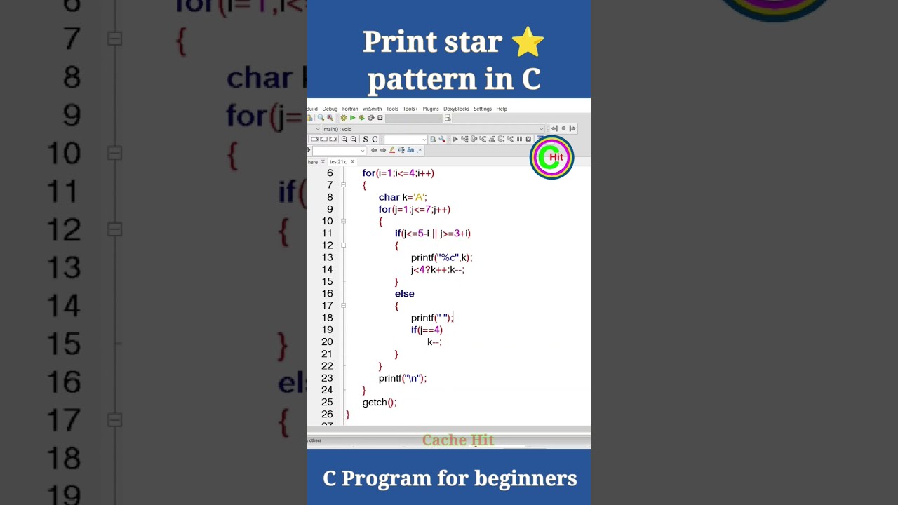 Print Alphabet Pattern In C Programming c programming c starpattern Print Alphabet Pattern In C Programming c programming c starpattern