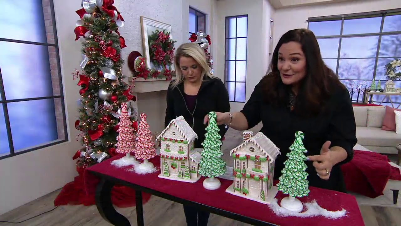 Illuminated Gingerbread Village Scenes by Valerie on QVC - YouTube
