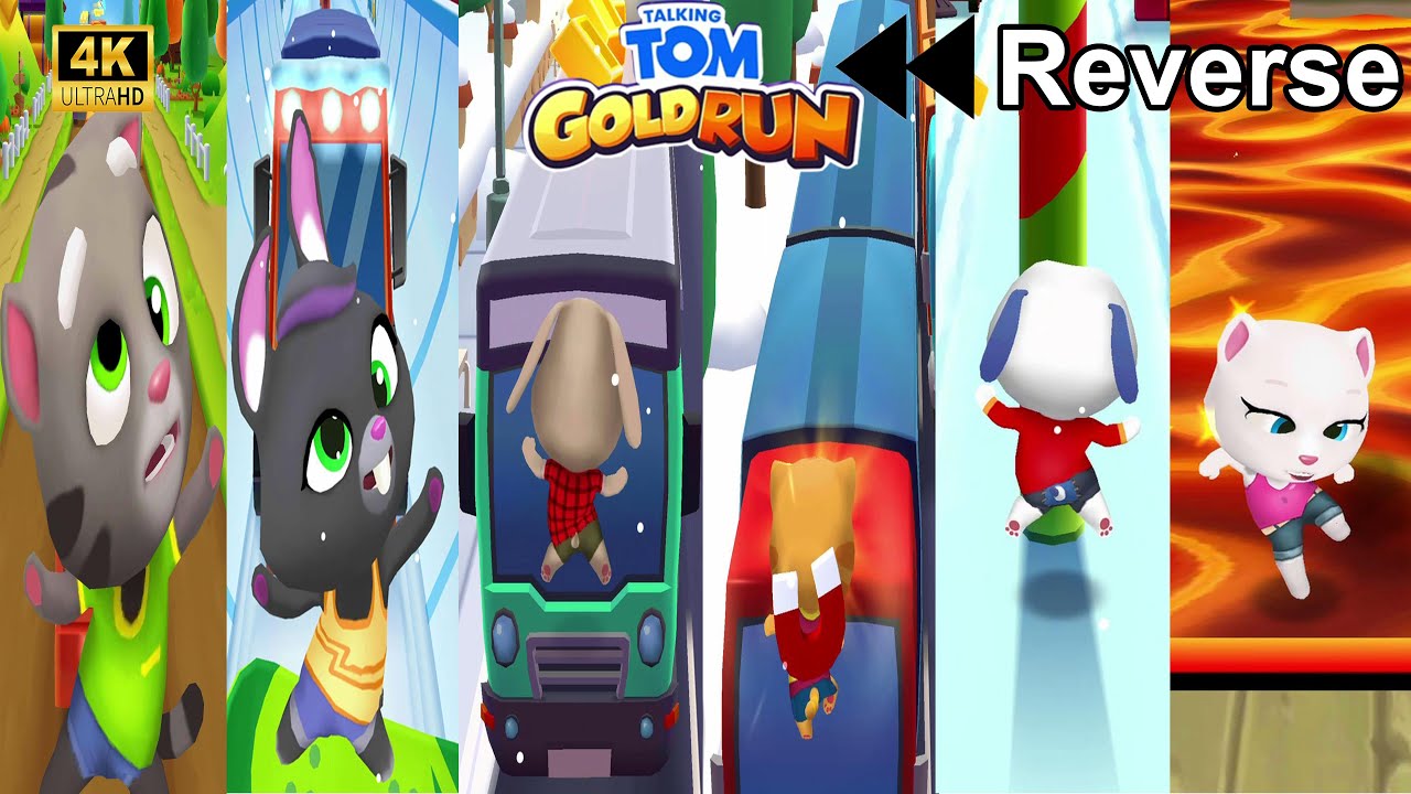 Talking Tom Gold Run Funny Fail Part - 04 Reverse 4K UHD 60 FPS ...