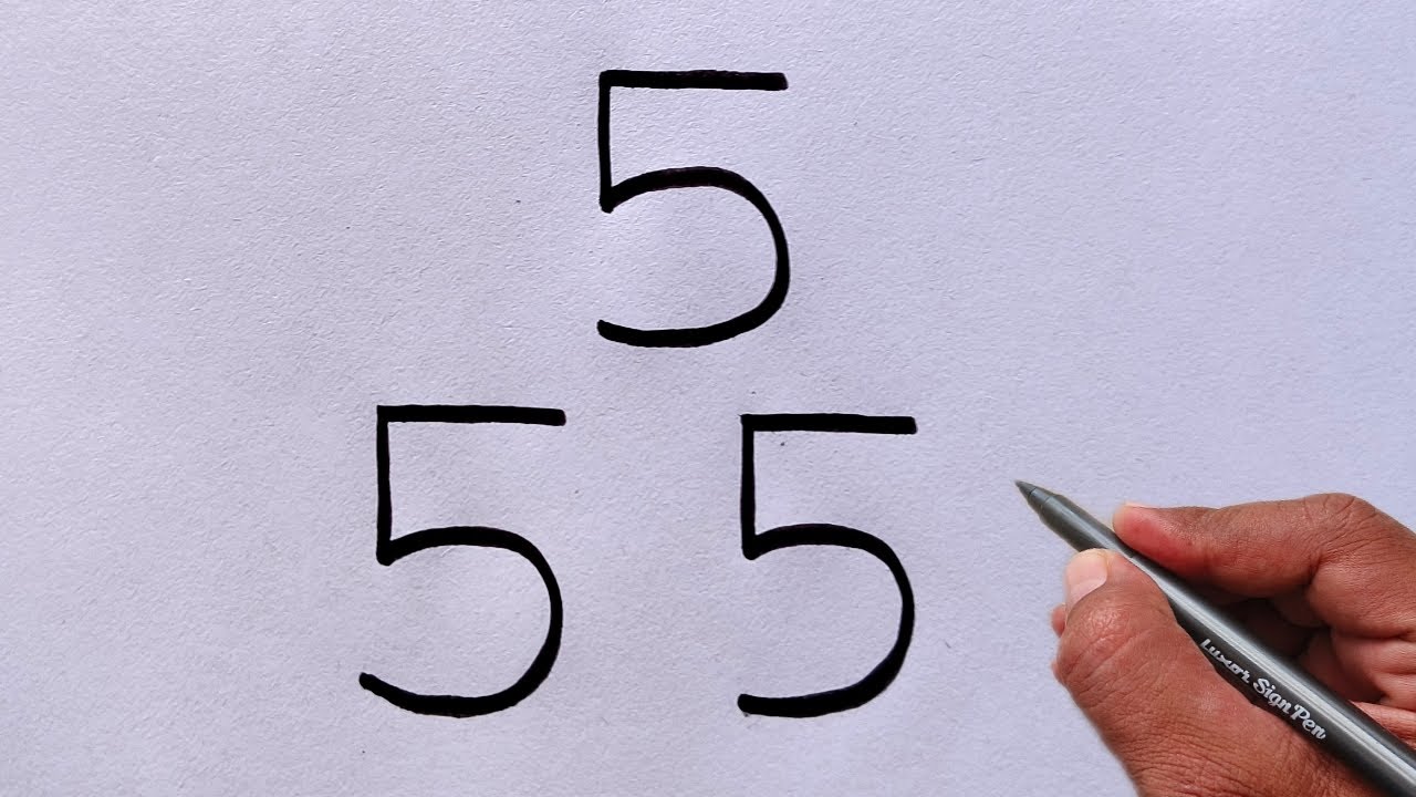 How to draw cat from number 555 | easy cat drawing for beginners | cat ...