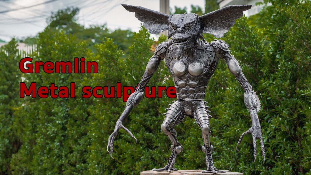 Gremlin scrap metal sculpture, Movie inspire sculpture - YouTube