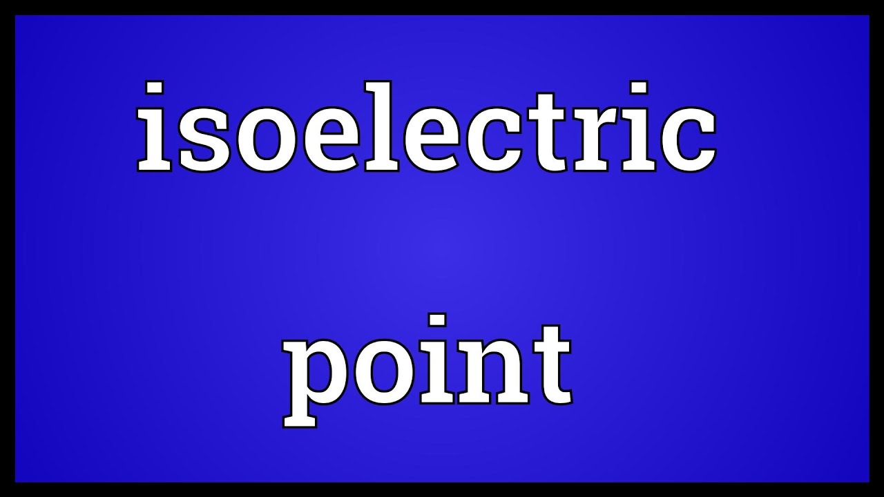 Isoelectric point Meaning - YouTube