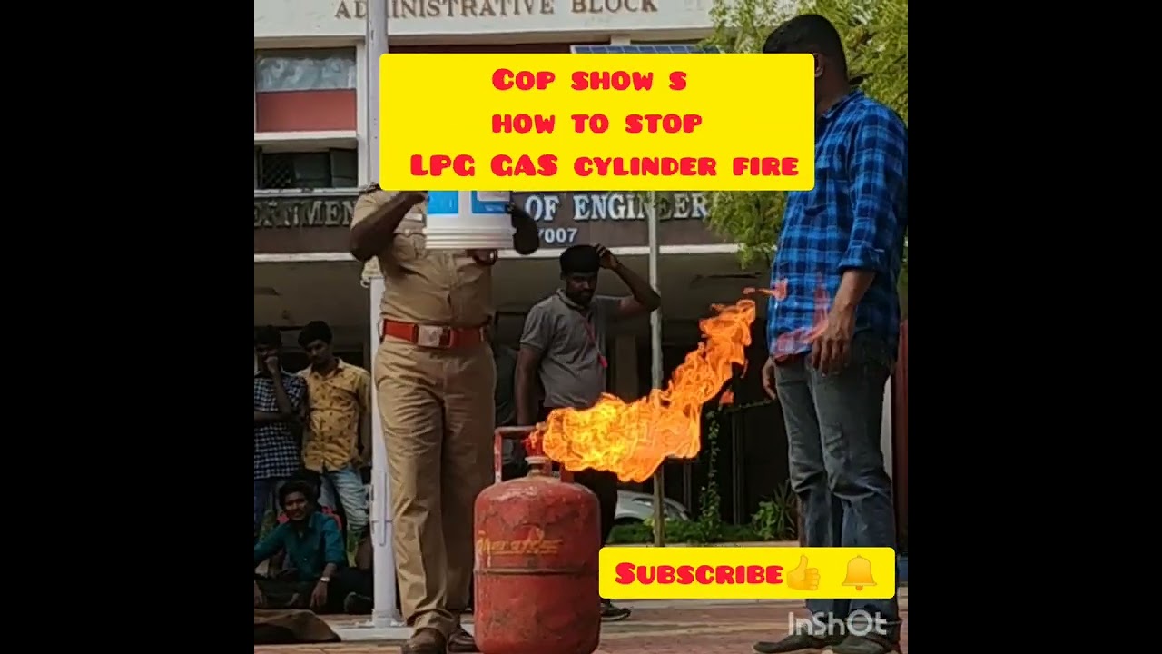 How to safty put out a kitchen 🔥fire cop shows how to stop LPG gas ...