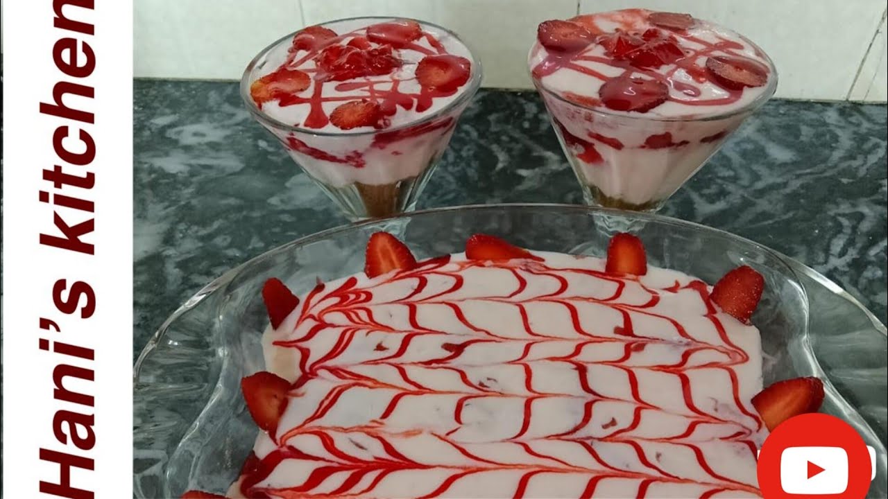 Strawberry dessert Ramadan recipe | Strawberry delight recipe by ( hani ...