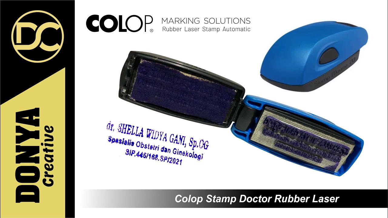 CARA CETAK STEMPEL LASER (MEMBUAT STEMPEL) NAMA DOKTER AUTOMATIC COLOP ...