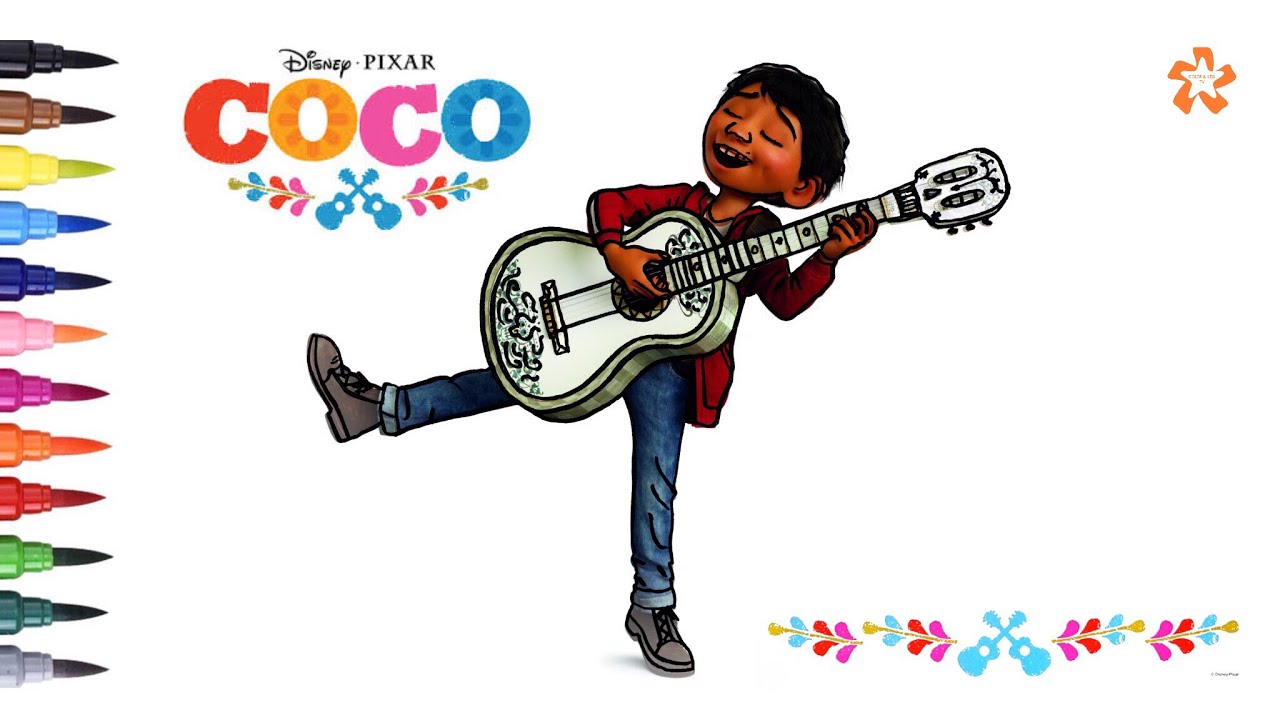 Coco (Disney Pixar) - How to color Miguel - Coloring pages for children ...