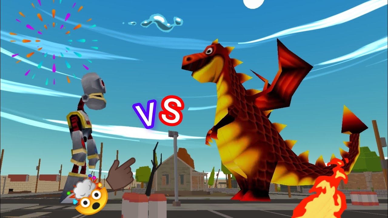 Godzilla VS robot in chicken gun #video #views #chickengun - YouTube