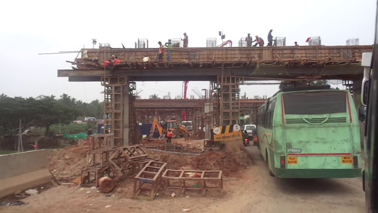 Parvathipuram Flyover Construction Works - YouTube