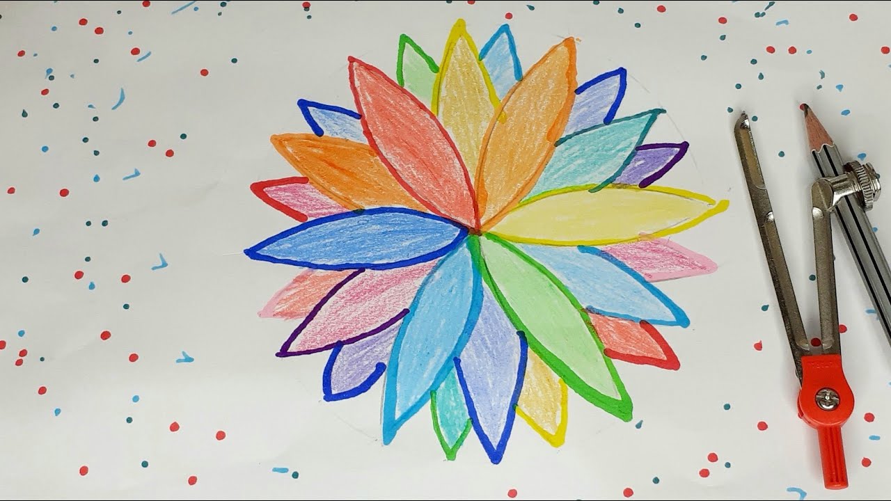 How To Draw A Flower Using A Compass| Compass Flower Art - YouTube