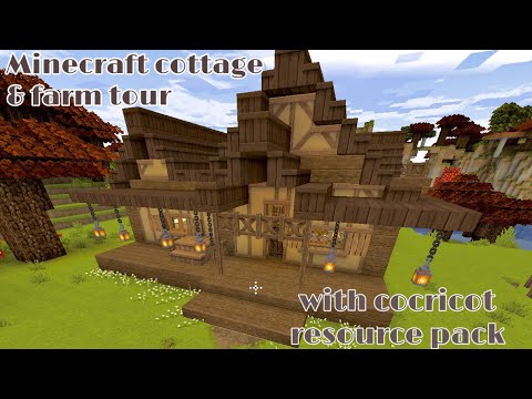 Simple minecraft cottage and farm tour! (cocricot resource pack only ...