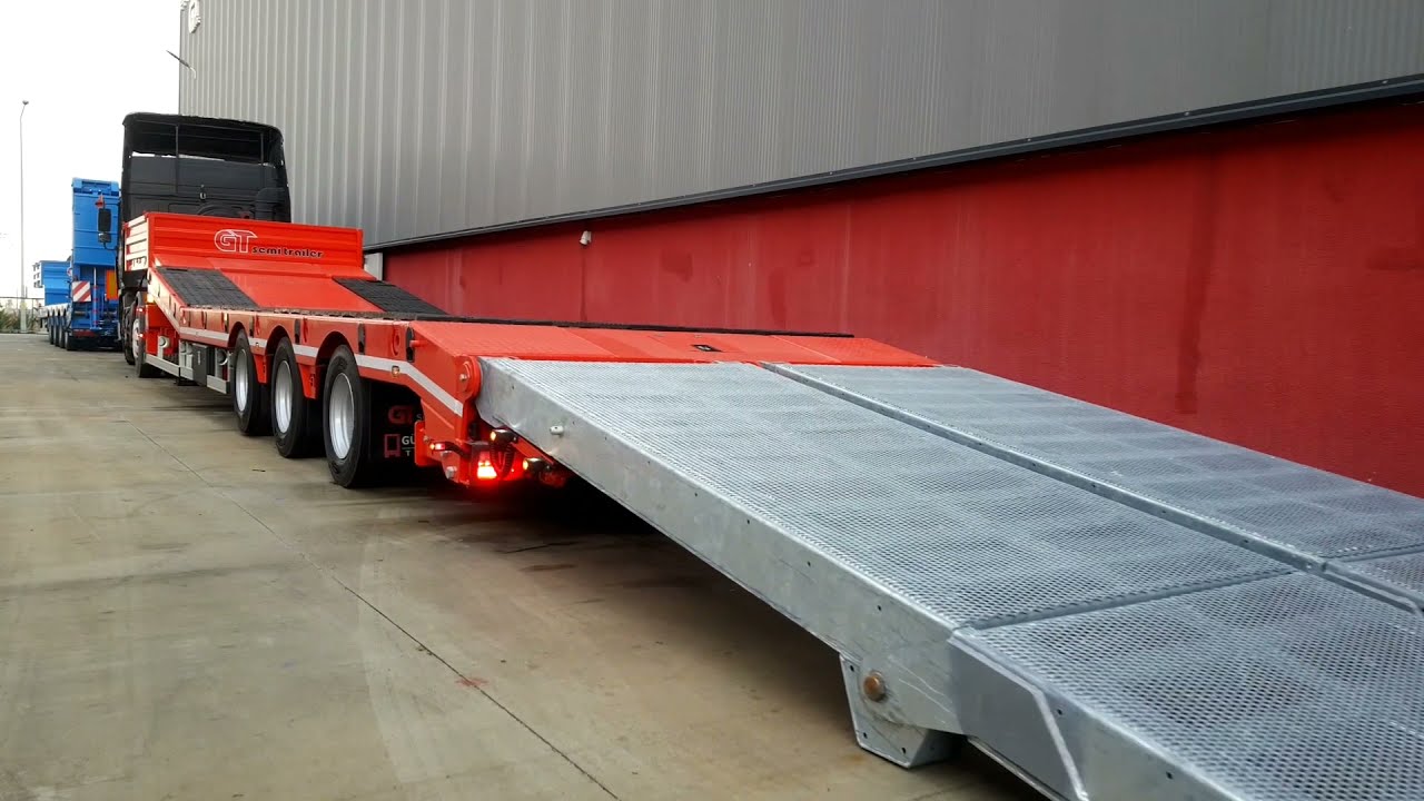 Low loaders Hydraulic Platform Semi-trailers - YouTube