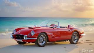Ferrari on Tropical Shore 🌴 Ultra Cinematic Ocean Waves & Golden Hour Calm (8K HDR Seamless Loop)