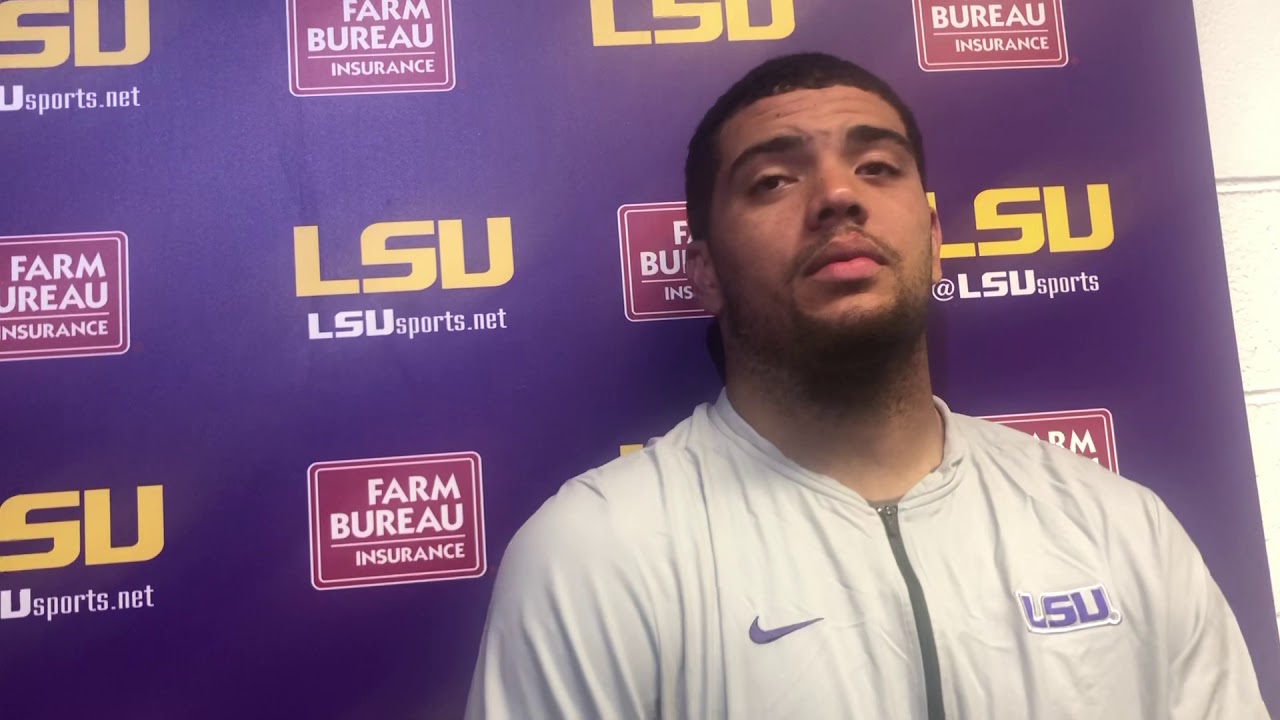 LSU TE Thaddeus Moss after Utah State win - YouTube