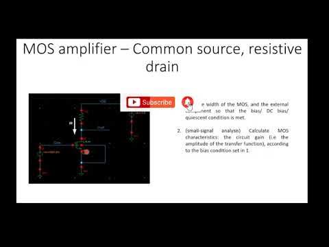 Cadence, MOS amplifier - Common source, resistive drain, P1. - YouTube