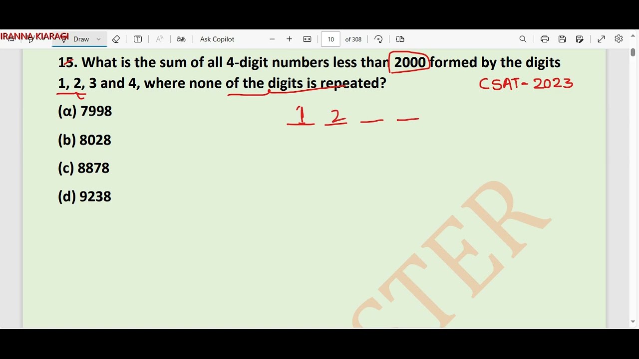 CSAT PYQ 2023 What Is The Sum Of All 4 digit Numbers Less csat-pyq-2023-what-is-the-sum-of-all-4-digit-numbers-less