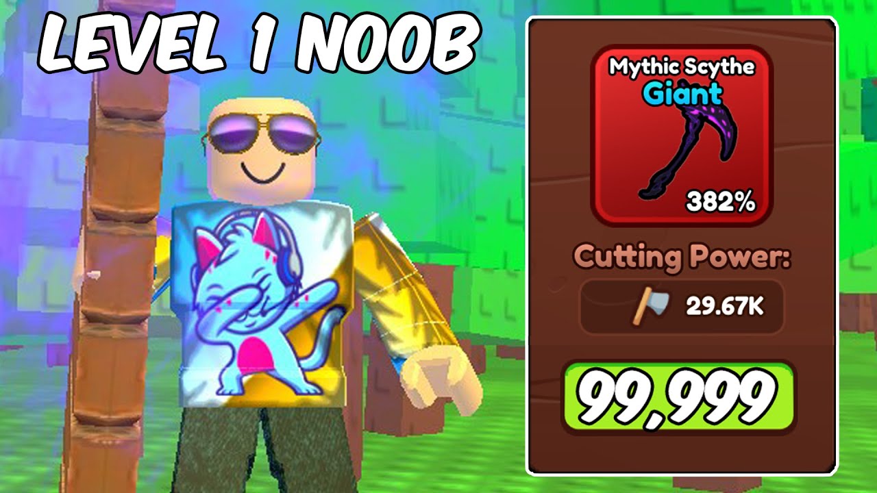 Starting Over with BEST MYTHIC SCYTHE in Roblox Cut Trees - YouTube