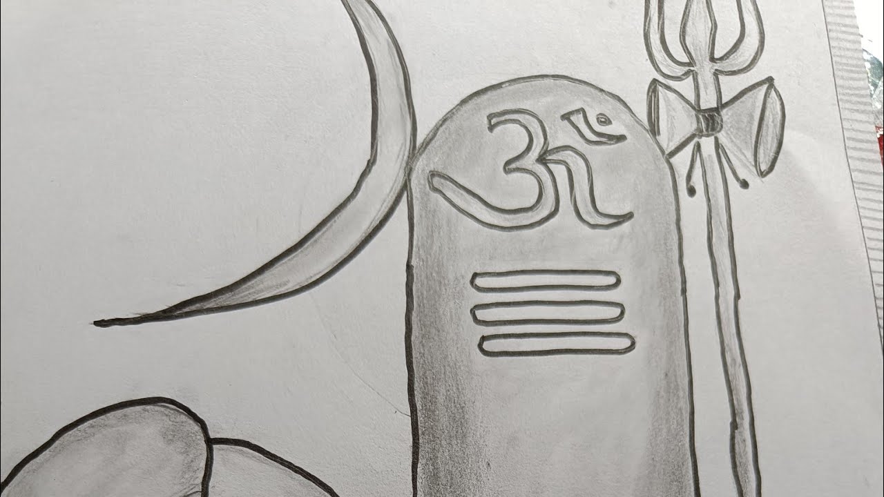 How to draw Shivling and nandi | mahadev drawing easy | step by step ...