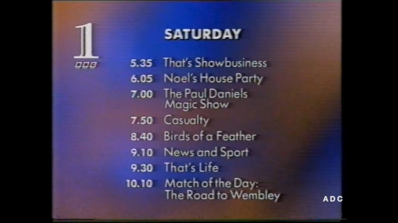 BBC1 slides trailer & link announcer Peter Bolgar 22nd January 1993 ...